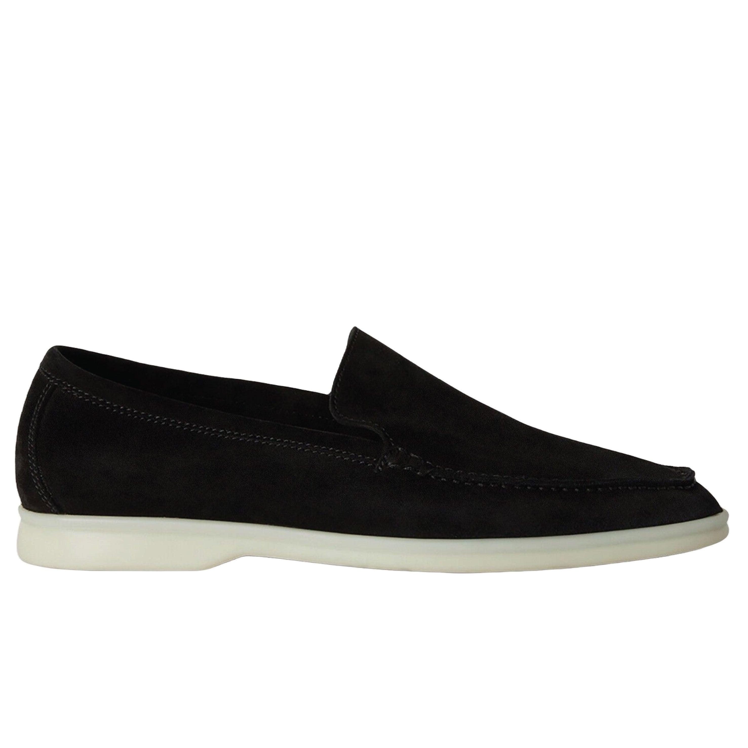 Loro piana Summer Walk Loafer Suede Black – Meravo steps